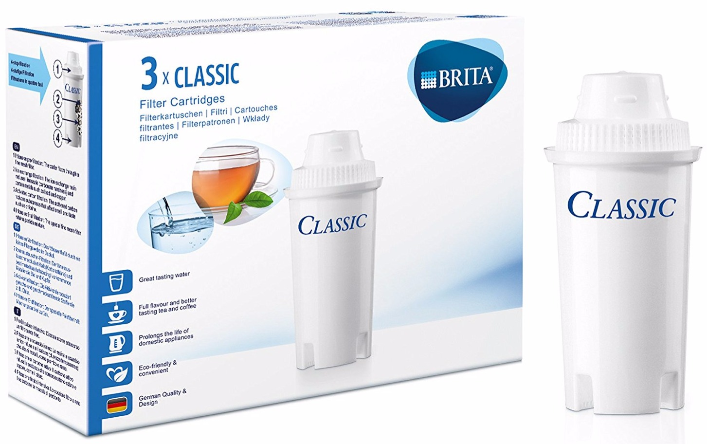 Brita Classic vedensuodatin 3 kpl - Crema