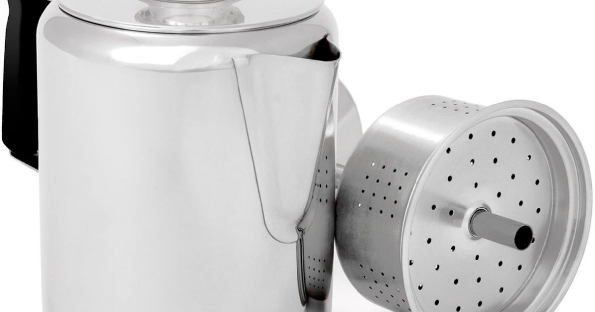 GSI Outdoors Glacier Stainless Percolator With Silicon Handle - Crema