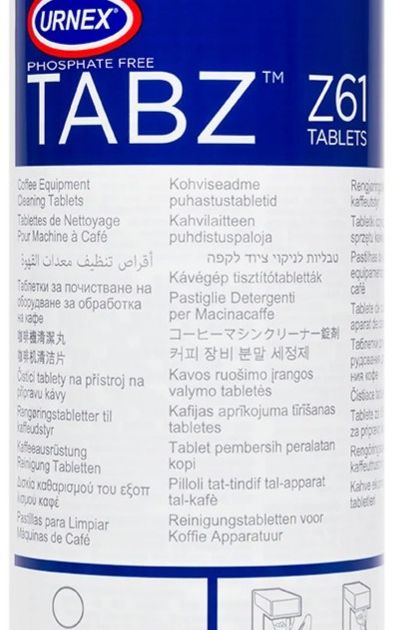 Urnex Tabz Z61 puhdistustabletit kahvinkeittimille 120 kpl - Crema